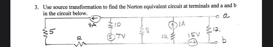 Solved Use source transformation to find the Norton | Chegg.com
