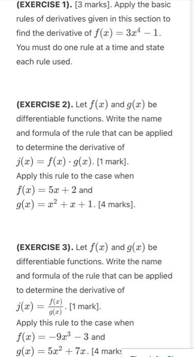 Solved (EXERCISE 1). [3 marks]. Apply the basic rules of | Chegg.com