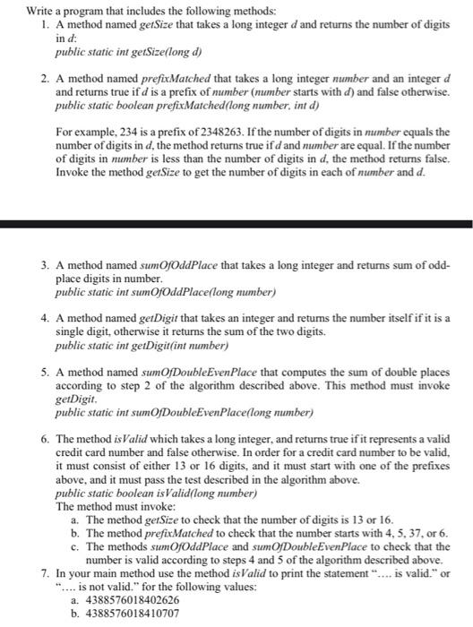 Solved in java - use methods - dont use arrays or scanner or | Chegg.com