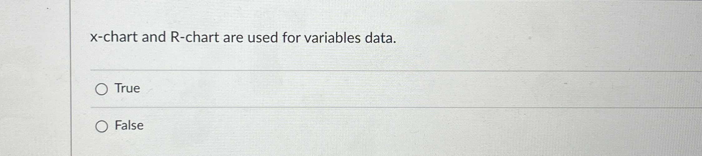 Solved x-chart and R-chart are used for variables | Chegg.com