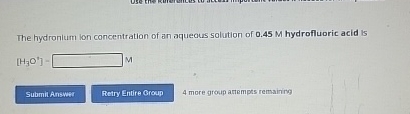 Solved The hydronlum lon concentration of an aqueous | Chegg.com