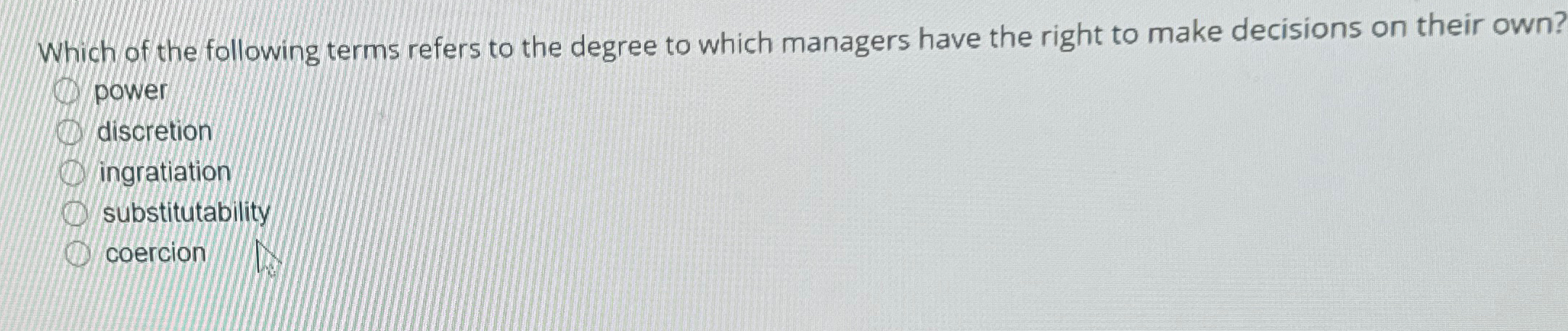 Solved Which of the following terms refers to the degree to | Chegg.com