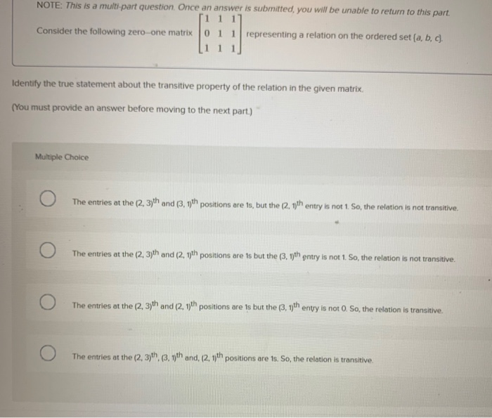 Solved NOTE: This is a multi-part question. Once an answer | Chegg.com