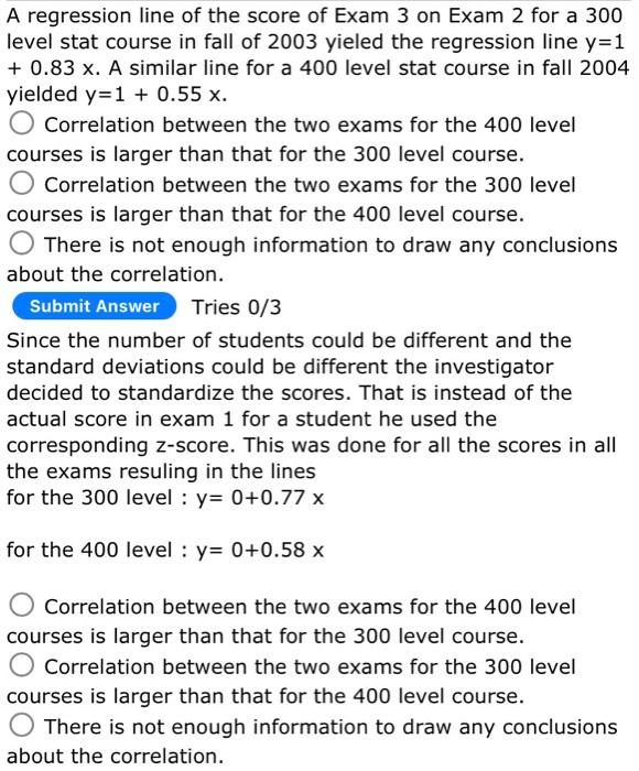 Solved level stat course in fall of 2003 yieled the | Chegg.com