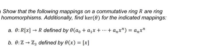 Solved Show that the following mappings on a commutative | Chegg.com