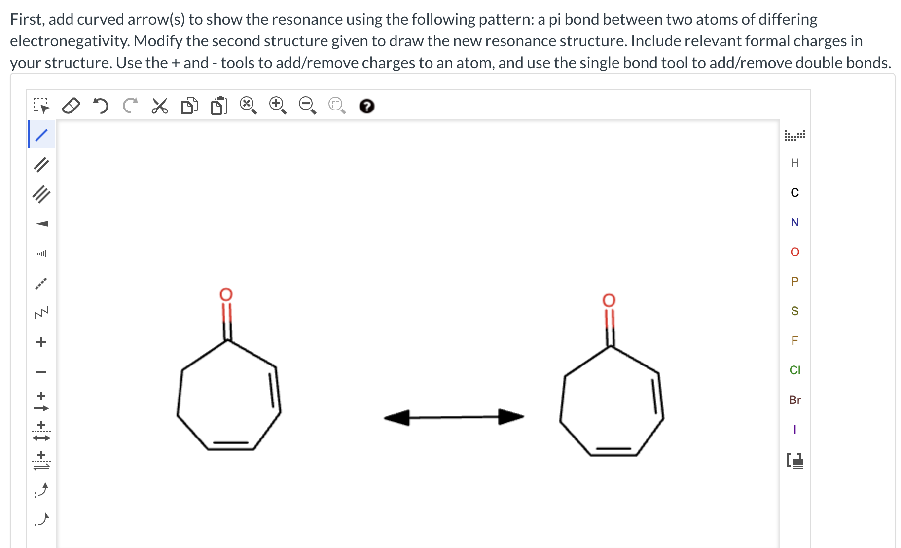 Solved First, add curved arrow(s) ﻿to show the resonance | Chegg.com