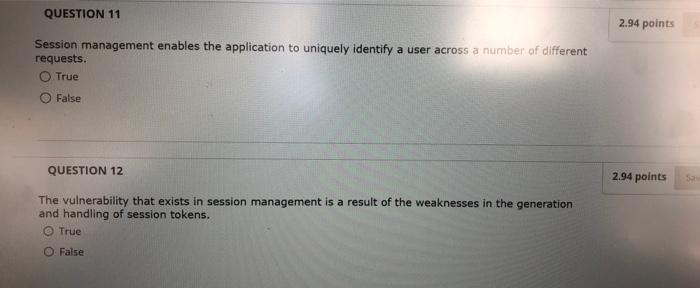 Solved Session management enables the application to | Chegg.com