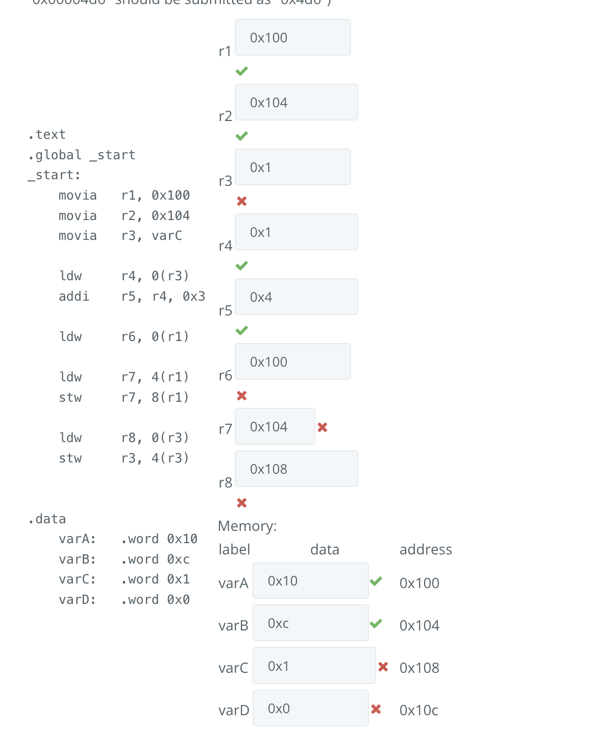 Solved Given the following assembly code, execute the | Chegg.com
