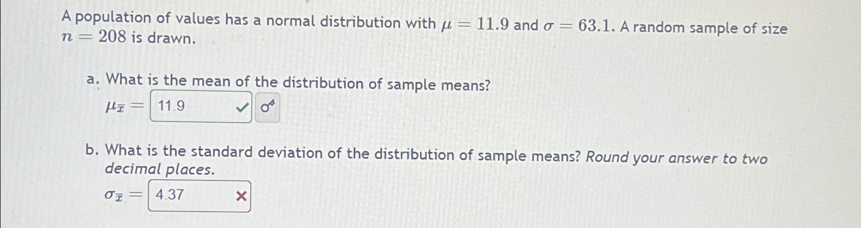 Solved A population of values has a normal distribution with | Chegg.com
