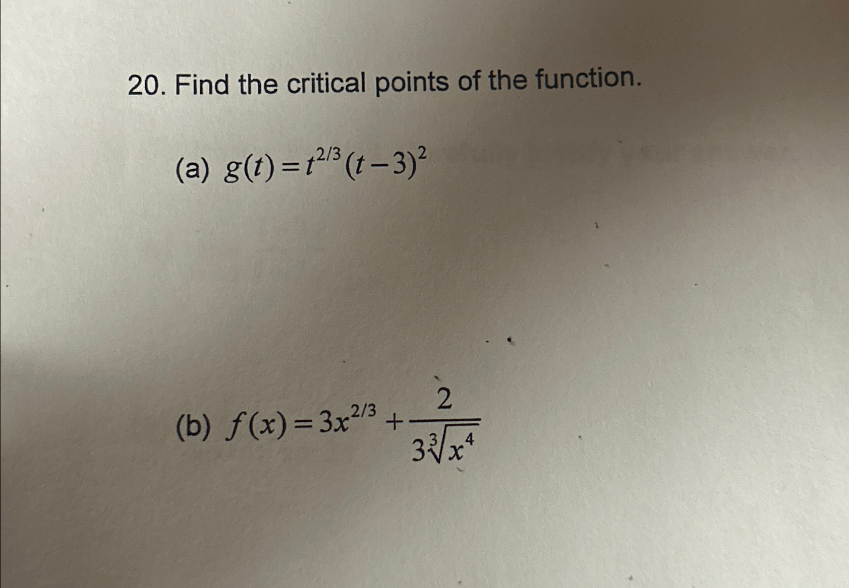 Solved Find the critical points of the | Chegg.com
