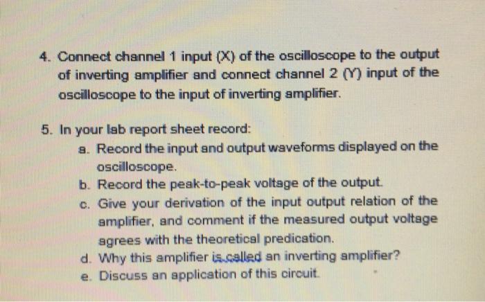 Solved Experiment 1. Inverting Amplifier In this experiment, | Chegg.com