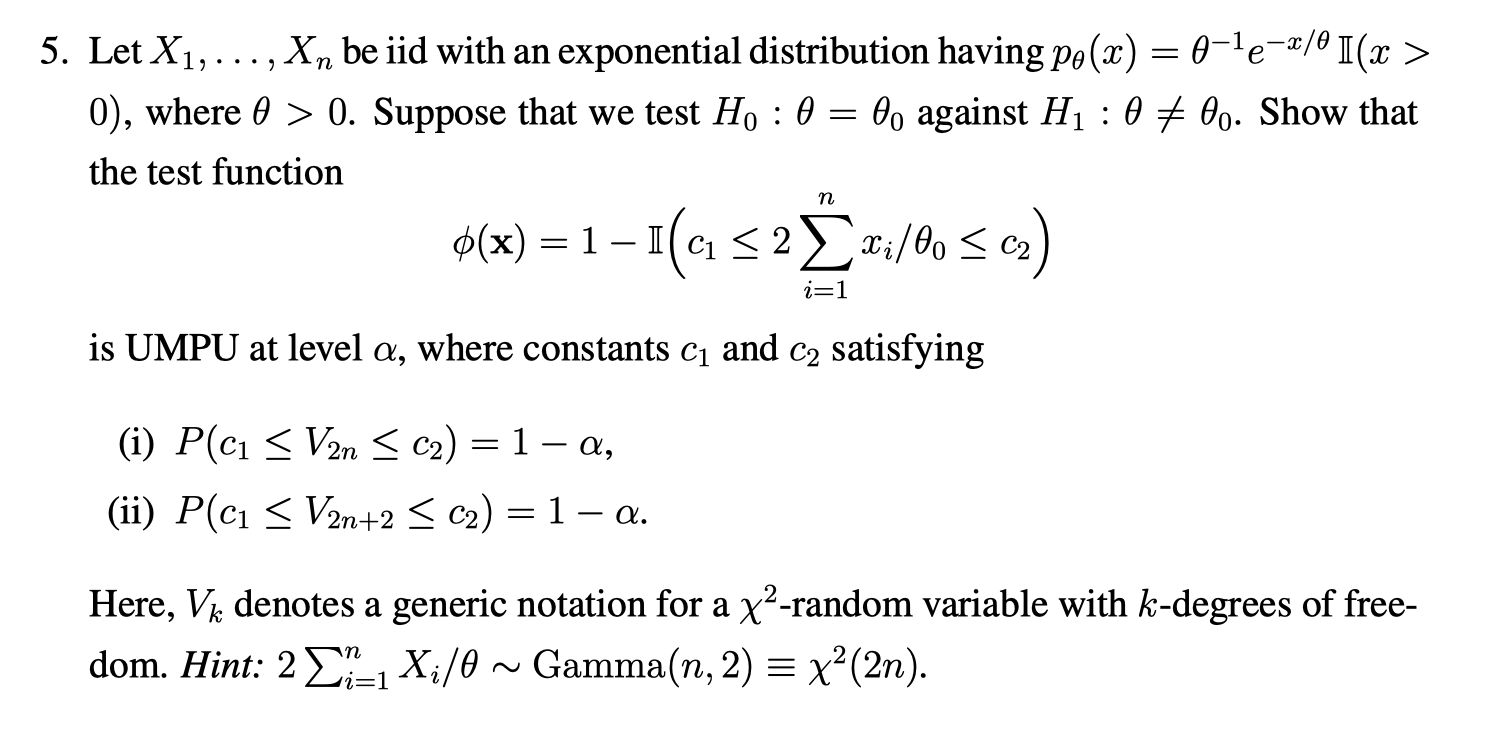 Solved Let X1 Dots Xn be Iid With An Exponential
