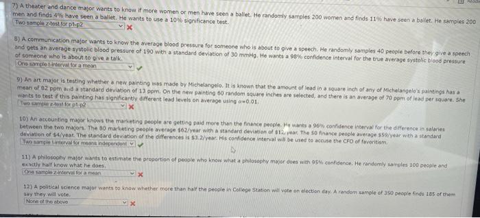 Solved ---Select--- One sample z-interval for a mean One | Chegg.com