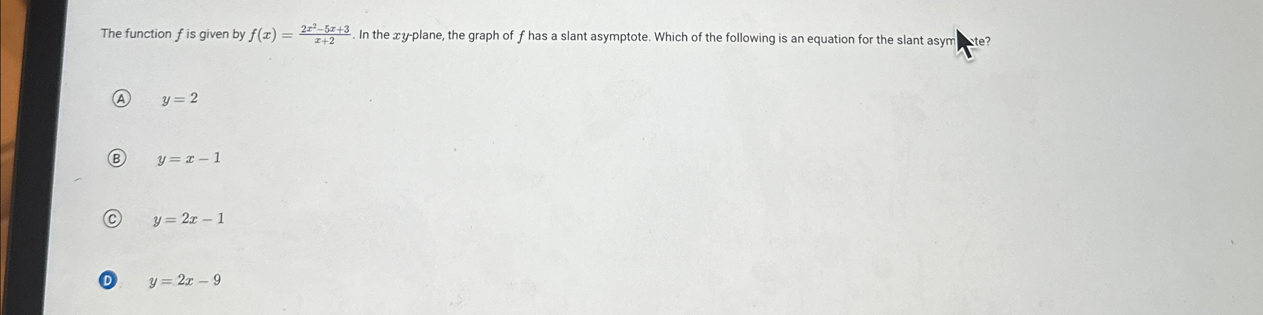 Solved The function f ﻿is given by f(x)=2x2-5x+3x+2. ﻿In the | Chegg.com