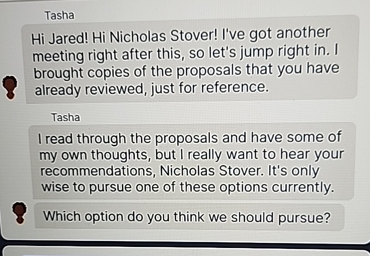 Solved TashaHi Jared! Hi Nicholas Stover! I've got another | Chegg.com