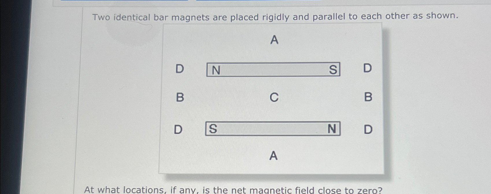 Solved Two identical bar magnets are placed rigidly and | Chegg.com