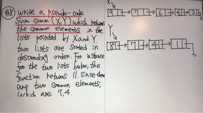 Solved 8 Write A Pseudo Code Sum Comm X Y Which Returns 7132