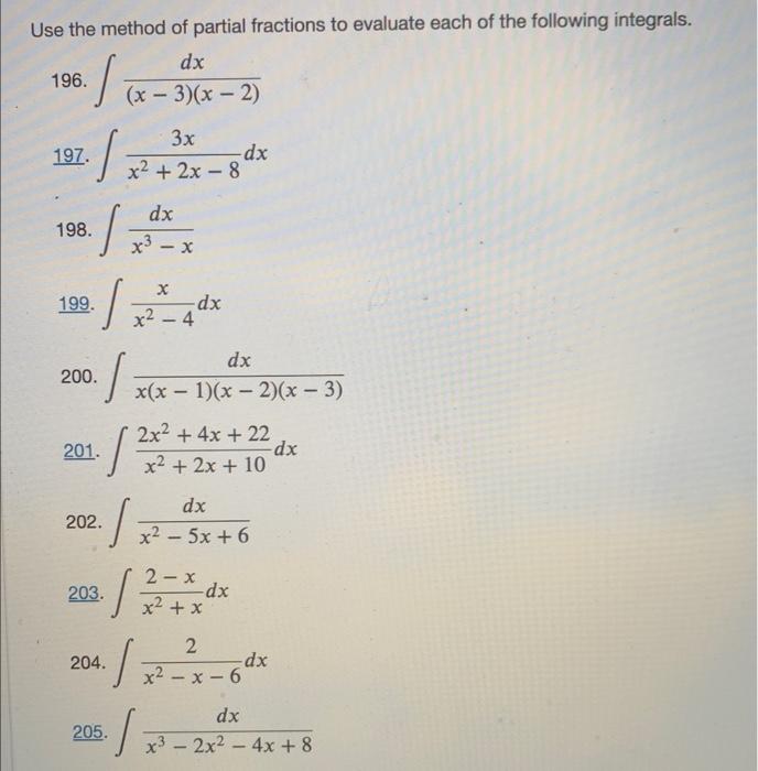 Solved Use the method of partial fractions to evaluate each | Chegg.com