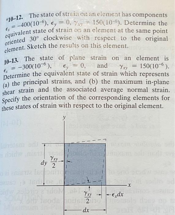 Solved *10-12. The state of strain on an element has | Chegg.com