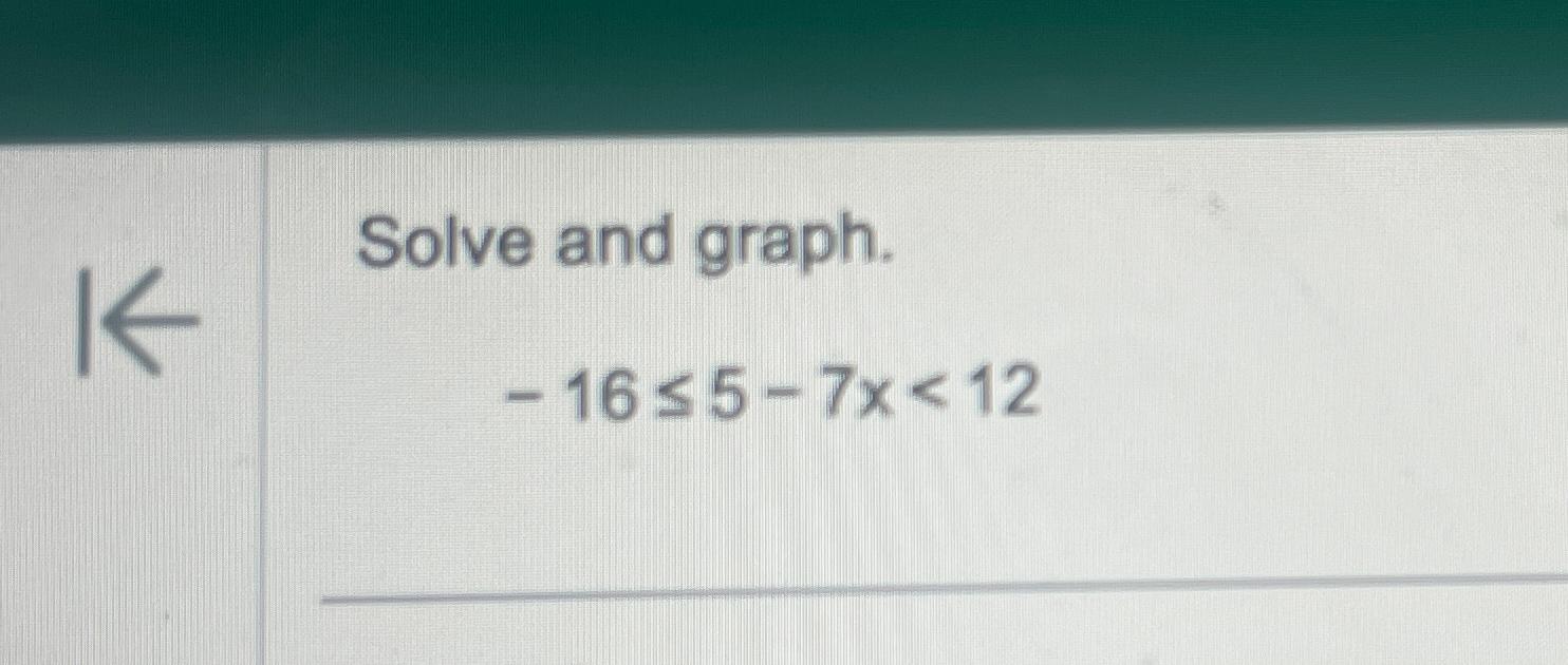 Solved Solve and graph.-16≤5-7x