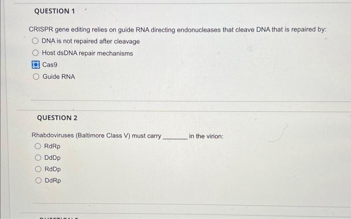 Solved CRISPR gene editing relies on guide RNA directing | Chegg.com