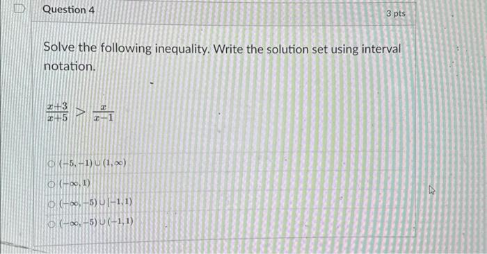 Solved Solve the following inequality. Write the solution | Chegg.com