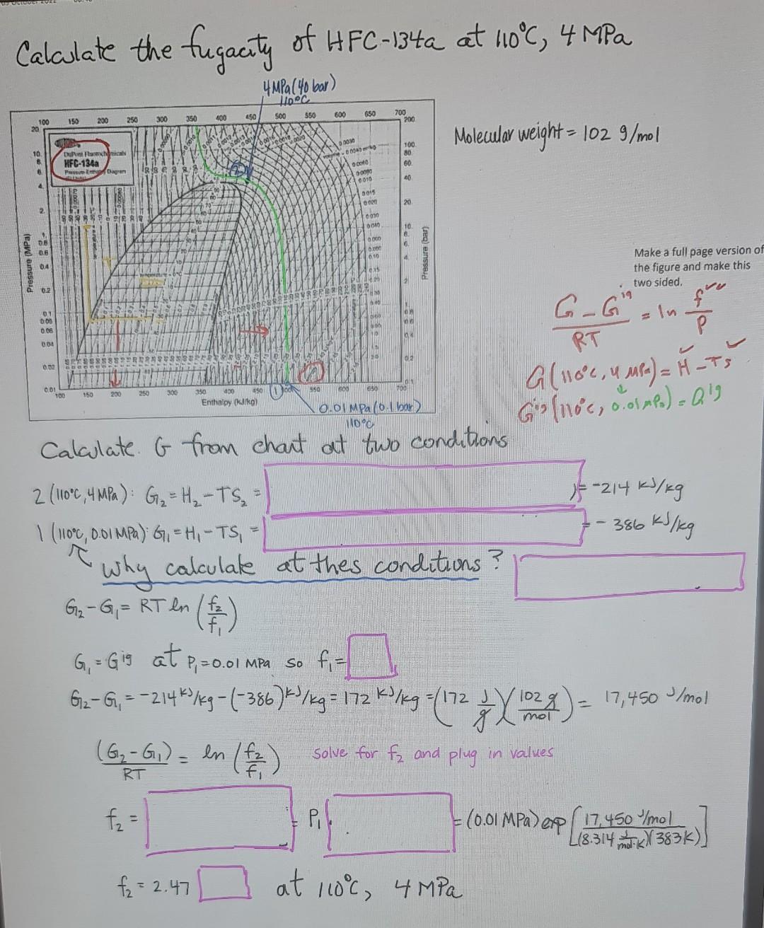 Solved Calculate the fugacity of HFC-134a at 110∘C,4MPa | Chegg.com