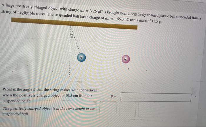 Solved A large positively charged object with charge | Chegg.com