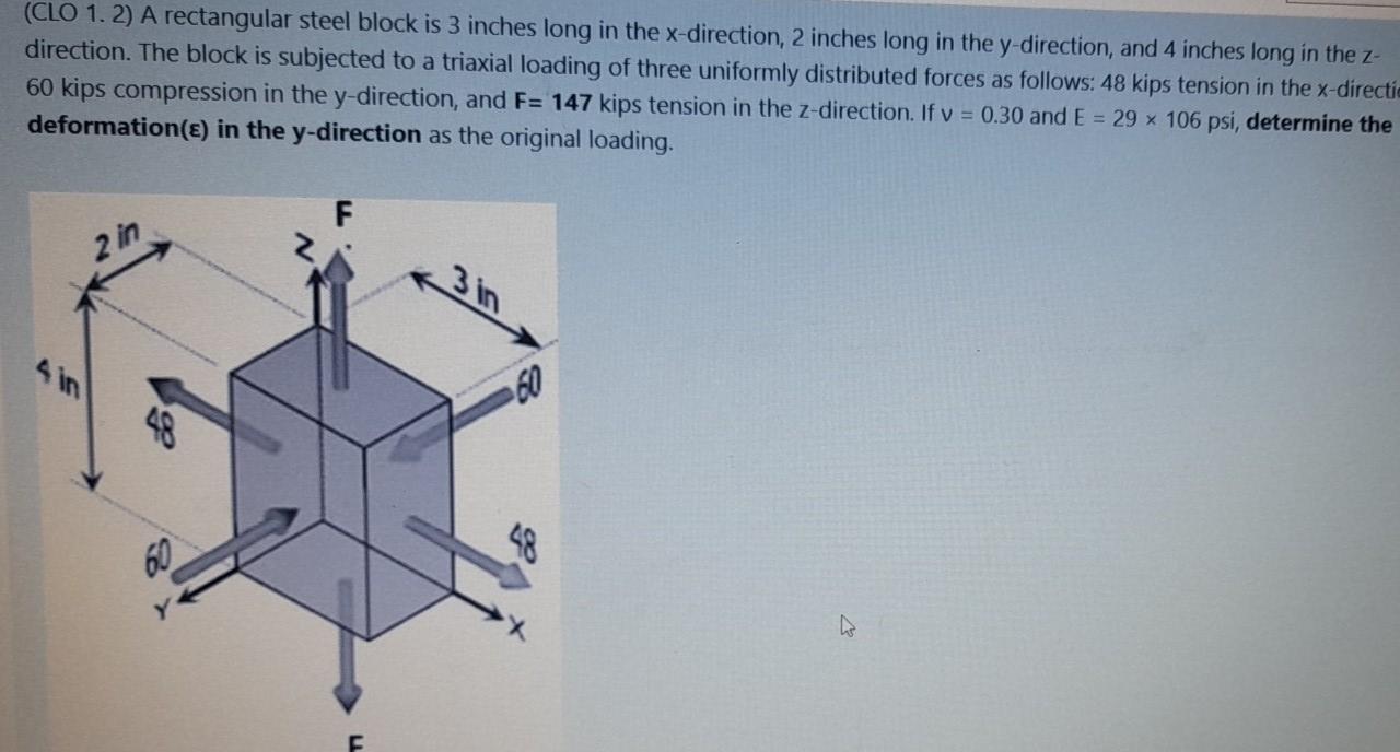 Solved (CLO 1.2) A rectangular steel block is 3 inches long | Chegg.com