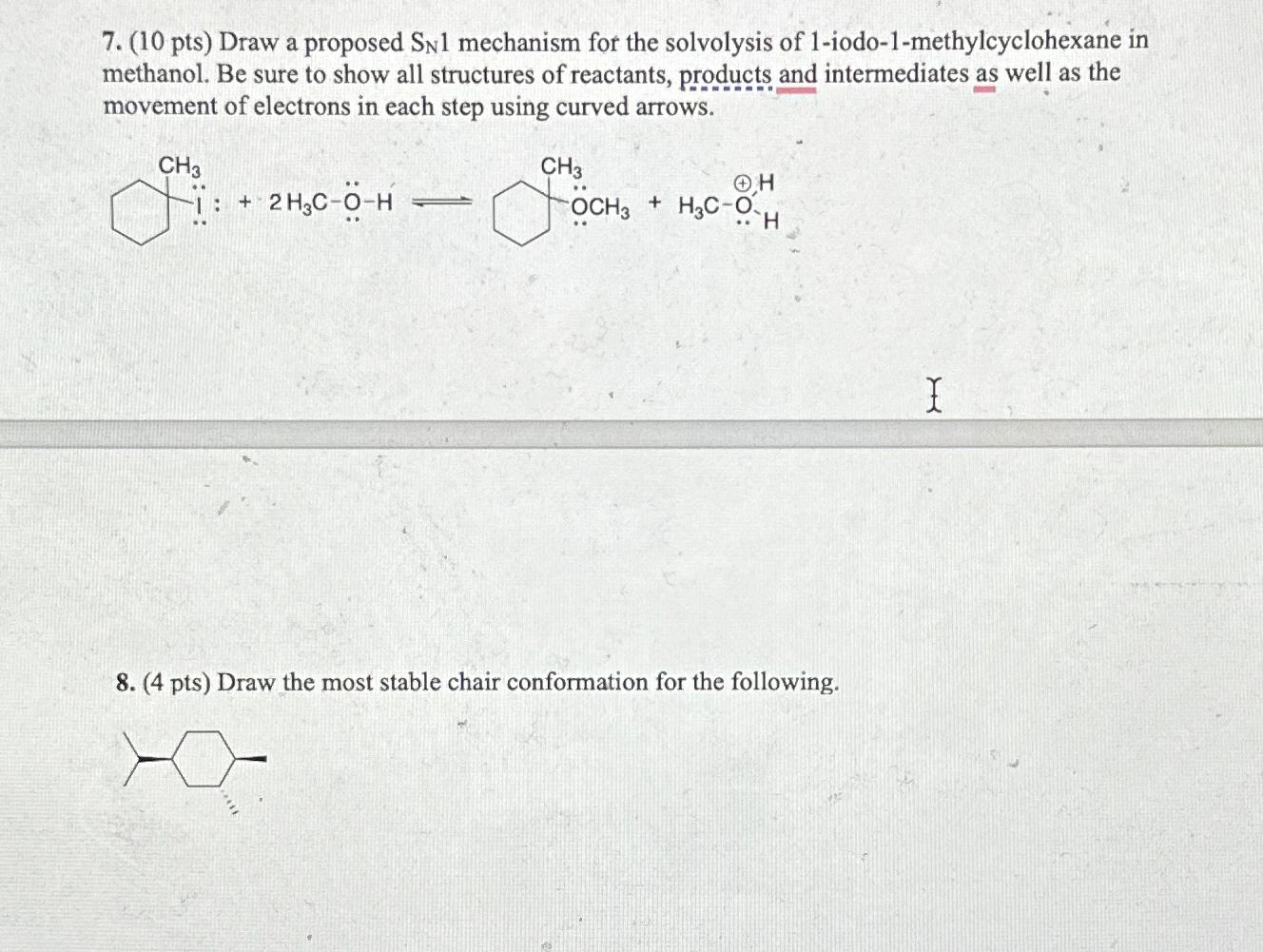 Solved (10 ﻿pts) ﻿Draw a proposed SN1 ﻿mechanism for the | Chegg.com