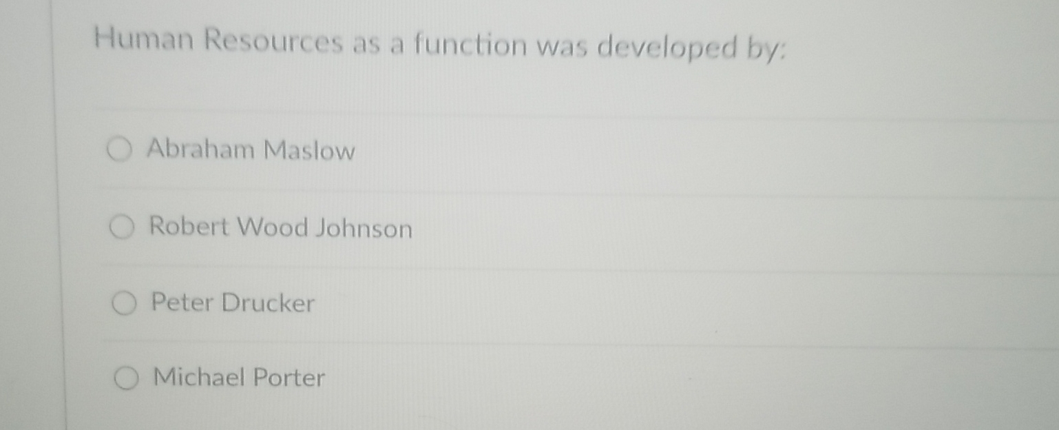 Solved Human Resources as a function was developed | Chegg.com