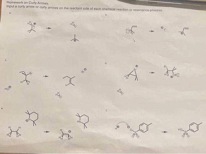 Solved Putting a curly arrow or curly arrows on the reactant | Chegg.com