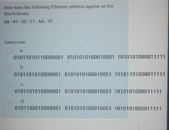 Solved How does the following Ethernet address appear on the | Chegg.com