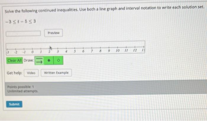 Solved Solve the following continued inequalities. Use both | Chegg.com
