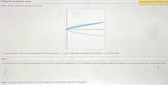 Solved Remaining time: 170:18 minisec Finding the area | Chegg.com