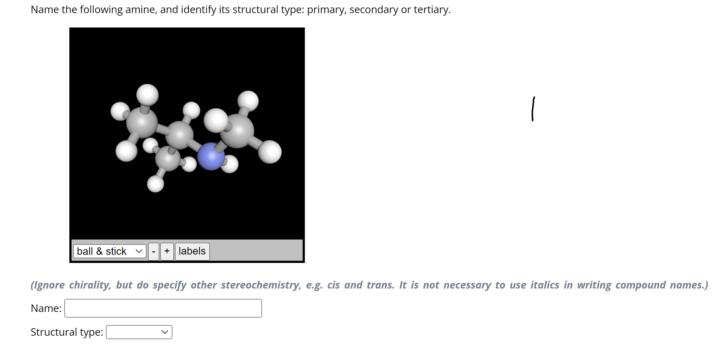 Solved Name the following amine, and identify its structural | Chegg.com