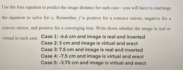 Solved Concave Mirror Case 1: C=8 cm,f=4 cm, So =10 cm, ho | Chegg.com