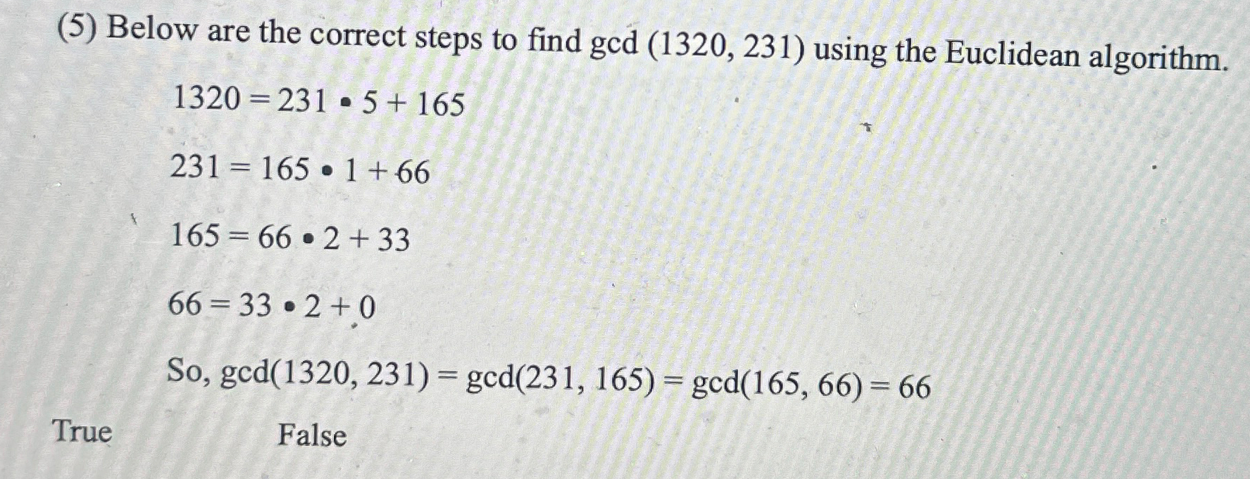 Solved 5 ﻿below Are The Correct Steps To Find Gcd