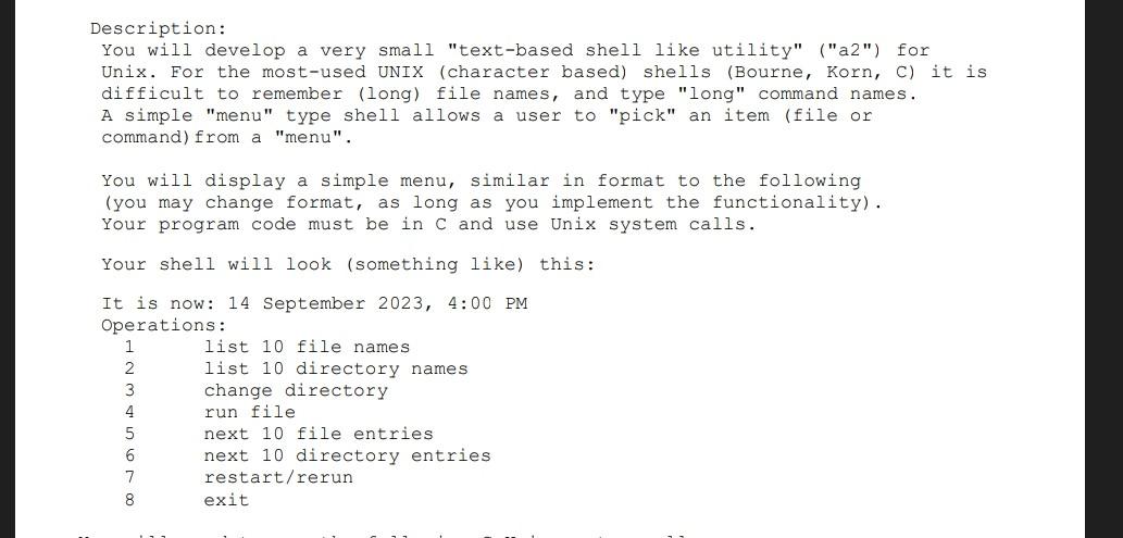 Solved Description: You will develop a very small | Chegg.com