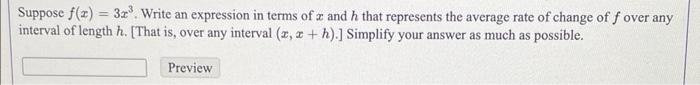 Solved Suppose f(x)=3x3. Write an expression in terms of x | Chegg.com