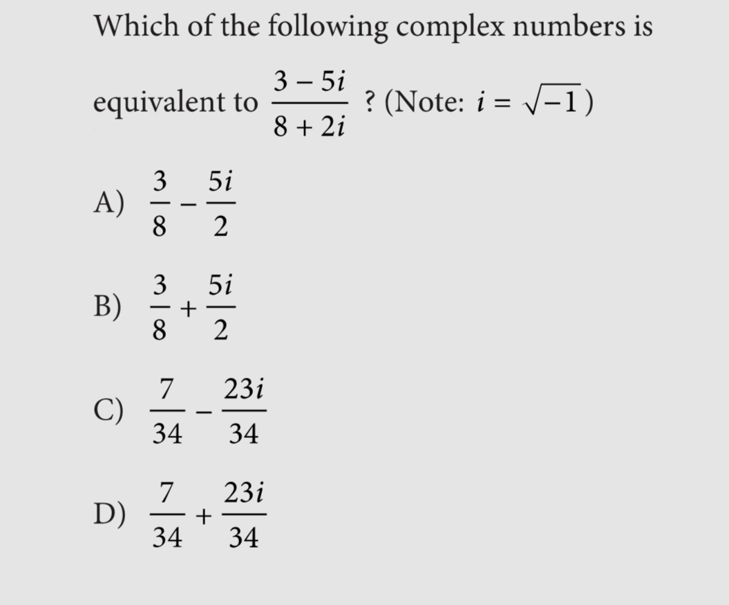 Solved Which of the following complex numbers isequivalent | Chegg.com