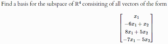Solved Find a basis for the subspace of R4 ﻿consisiting of | Chegg.com