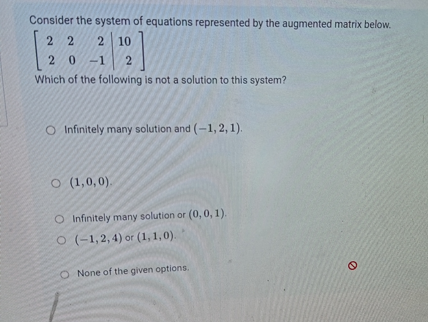 Solved Consider the system of equations represented by the | Chegg.com