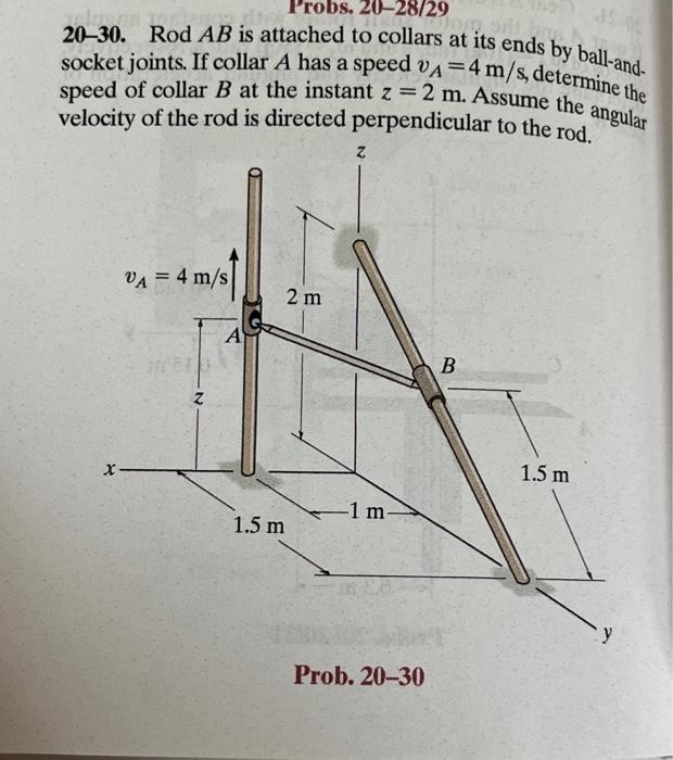 Solved 20-30. Rod AB is attached to collars at its ends by | Chegg.com