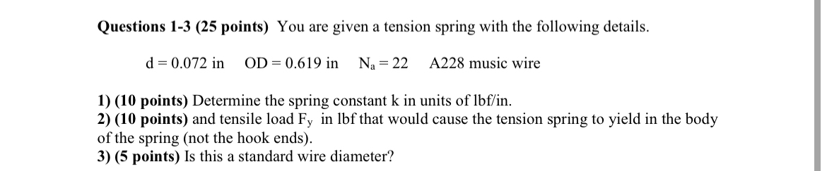 Solved Questions 1-3 (25 ﻿points) ﻿You are given a tension | Chegg.com