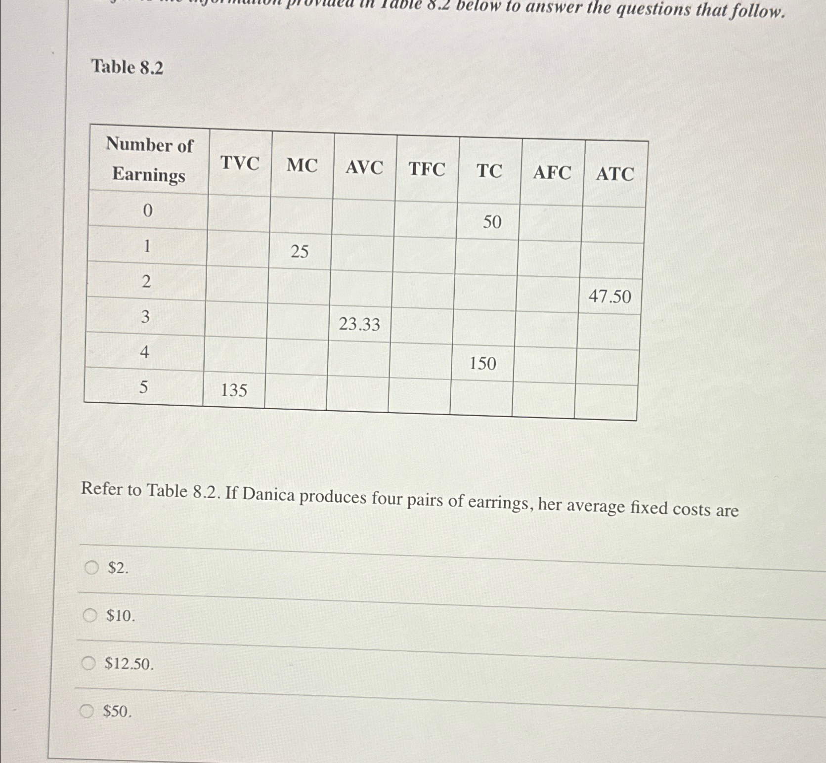 Solved Table 8.2\table[[\table[[Number | Chegg.com