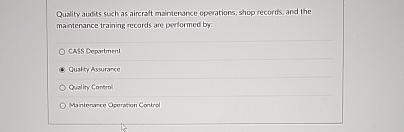 Solved Quality audits such as aircrait mainterance | Chegg.com