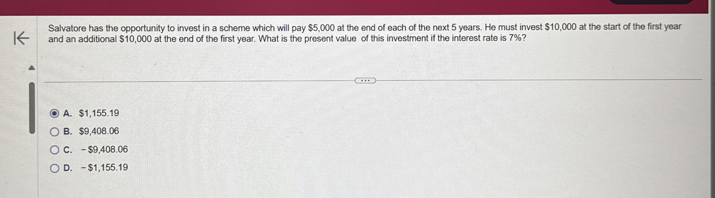 Solved Salvatore has the opportunity to invest in a scheme | Chegg.com