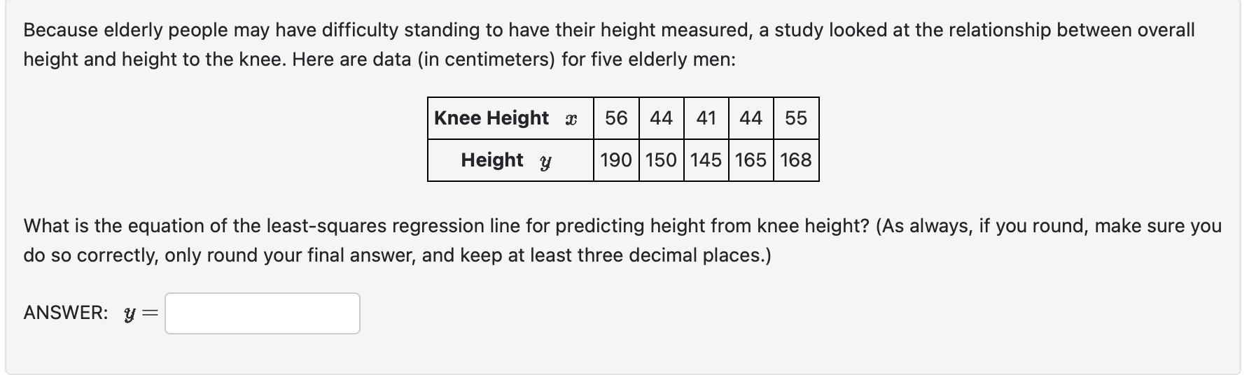 Solved Because elderly people may have difficulty standing | Chegg.com
