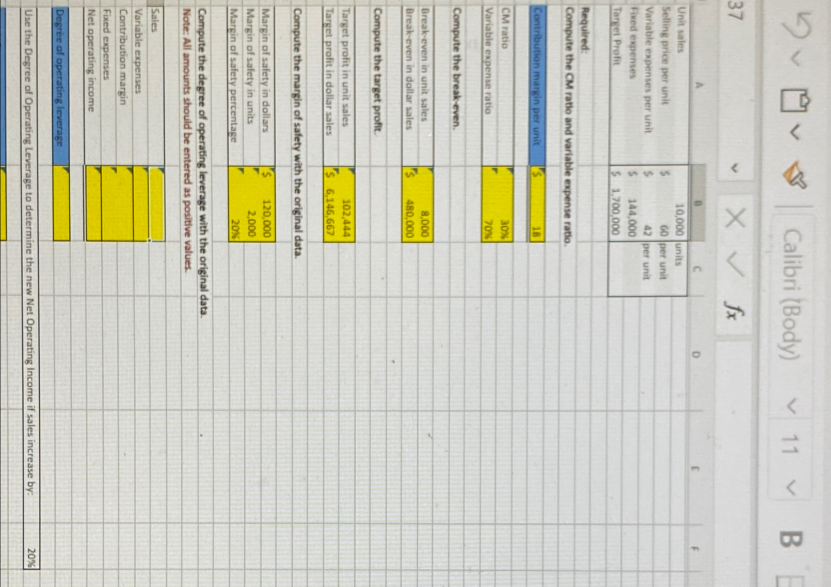 Solved Calibri (Body)1137\table[[A,B],[Unit | Chegg.com